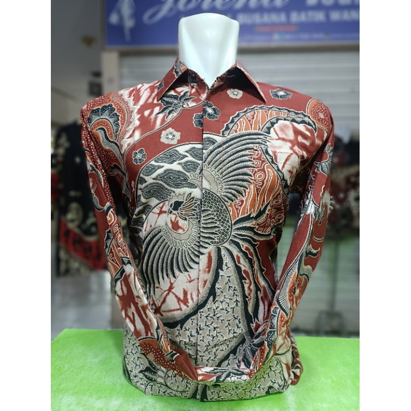 Jual kemeja batik pria murah Medan oren | Shopee Indonesia