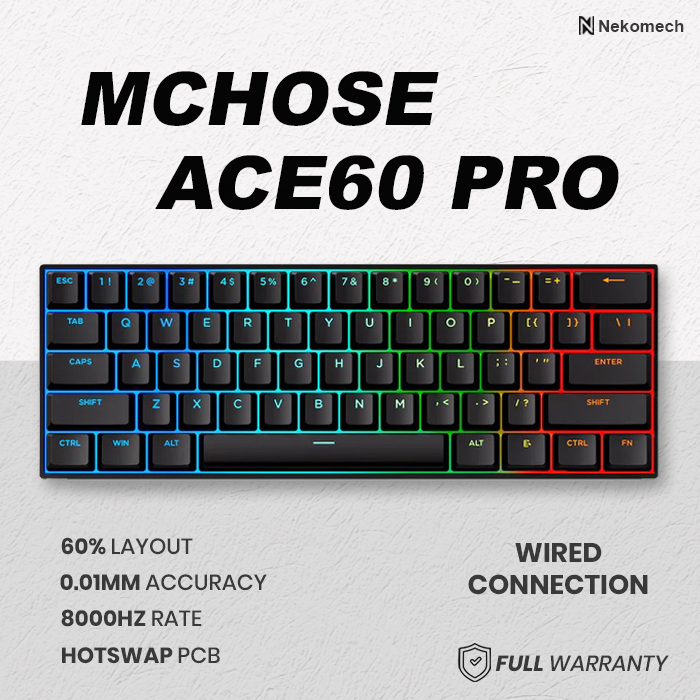 Jual MCHOSE Ace 60 Pro Hall Effect Rapid Trigger Magnetic Switch Gaming Keyboard | Shopee Indonesia