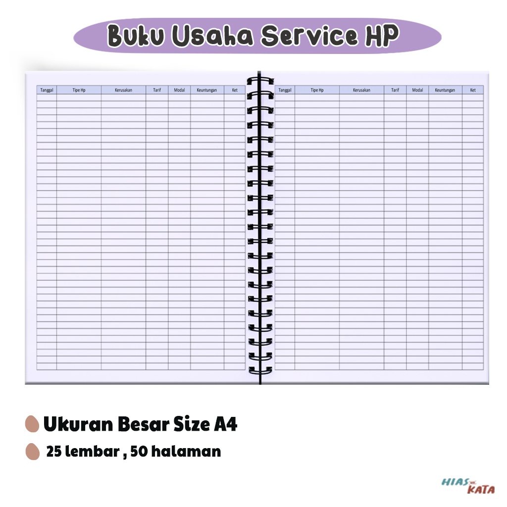 Jual Buku Catatan Usaha Service HP Administrasi Bisnis Servis Ponsel ...