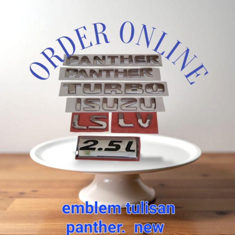 Jual emblem timbul panther new/ emblem tulisan turbo/ emblem timbul ...