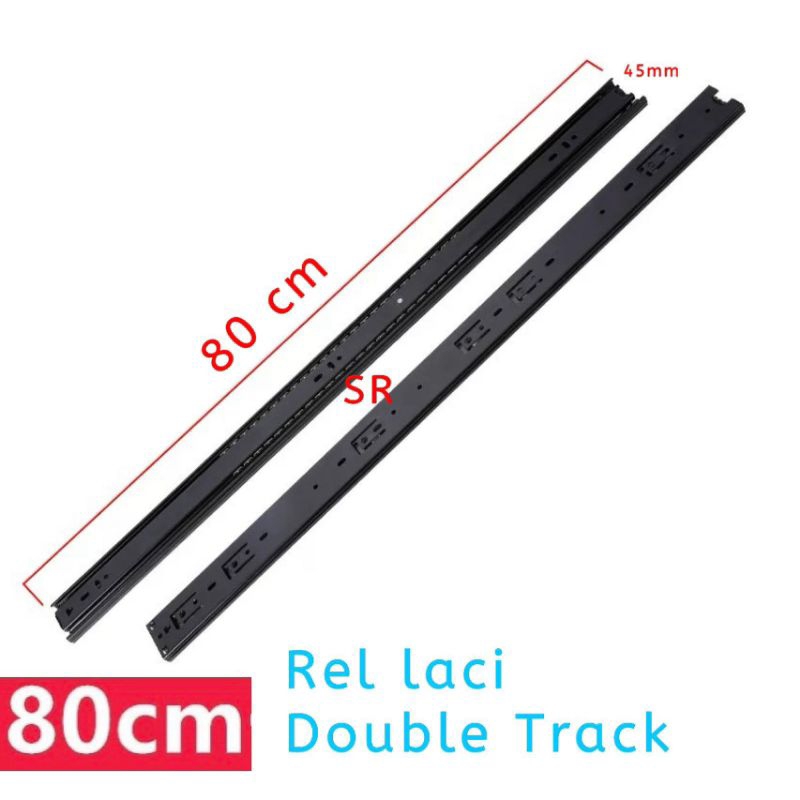 Jual Rel Laci 80 cm Double Track Full Extension | Shopee Indonesia