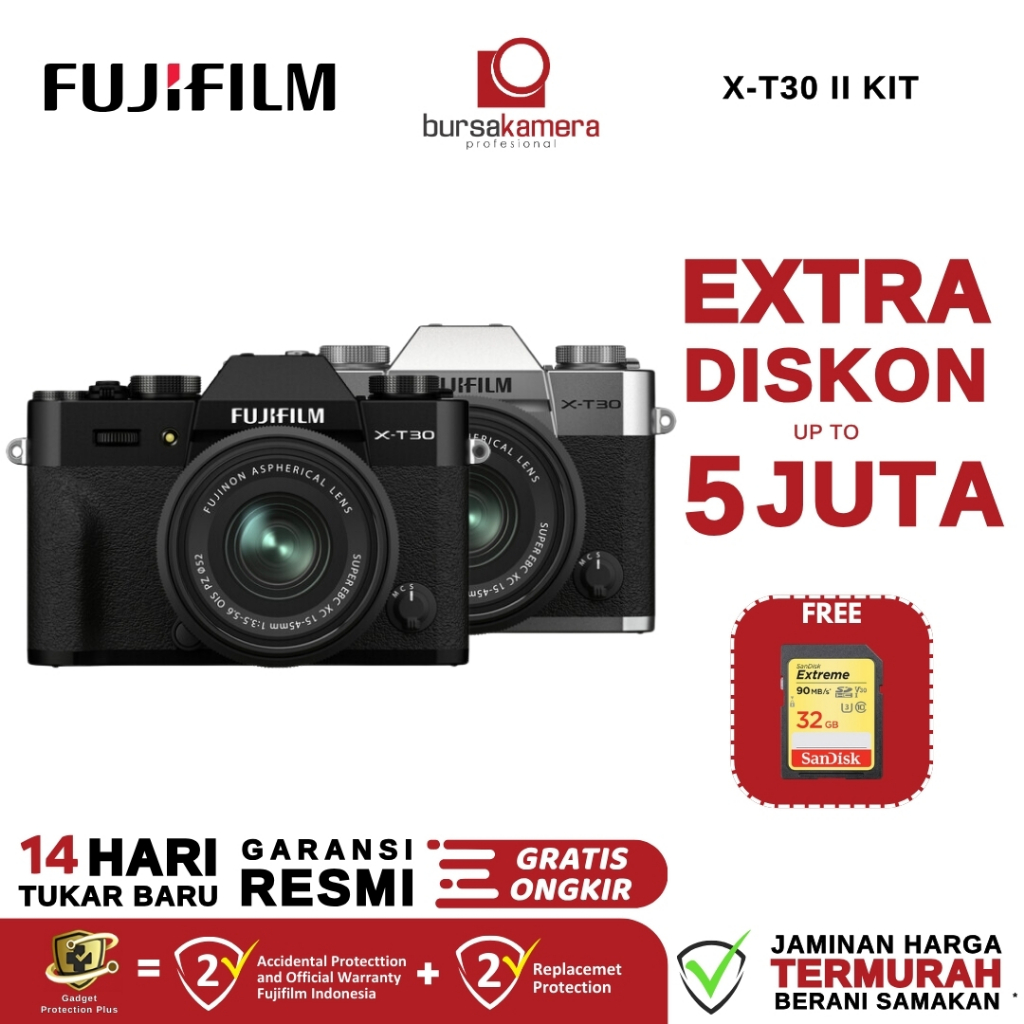 Jual FUJIFILM X-T30 II / XT30II / XT 30 II Mirrorless Camera with XC 15-45mm | Shopee Indonesia