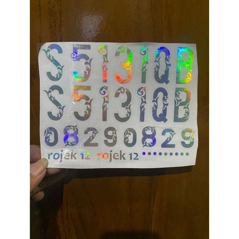 Jual stiker plat nomor motor variasi bebas custom, request, font bolong ...