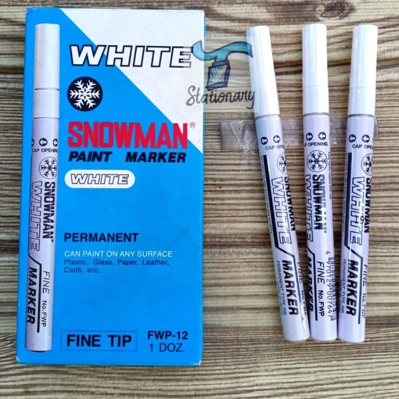 Jual Spidol Snowman Permanen WHITE Kecil (Fine Tip) /MINIM PEMBELIAN 2 ...