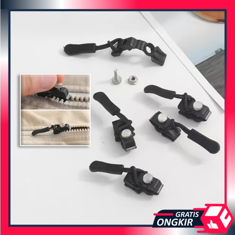 Jual GRATIS ONGKIR - 6432 Zipper Lock Pakaian Hitam / Resleting Tas dan ...