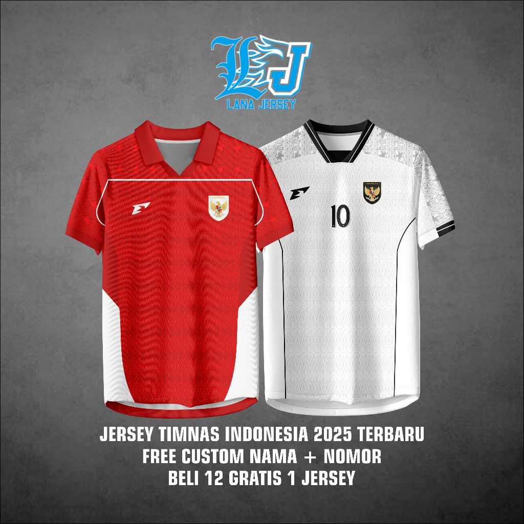 Jual Jersey Baju Kaos Timnas Indonesia 2025 Murah Full Printing Terbaru ...