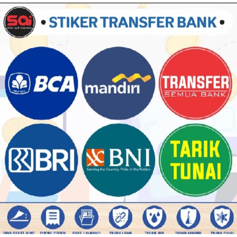 Jual Sticker anti air logo stiker&BCA mandiri BRI BNI logo stiker anti ...