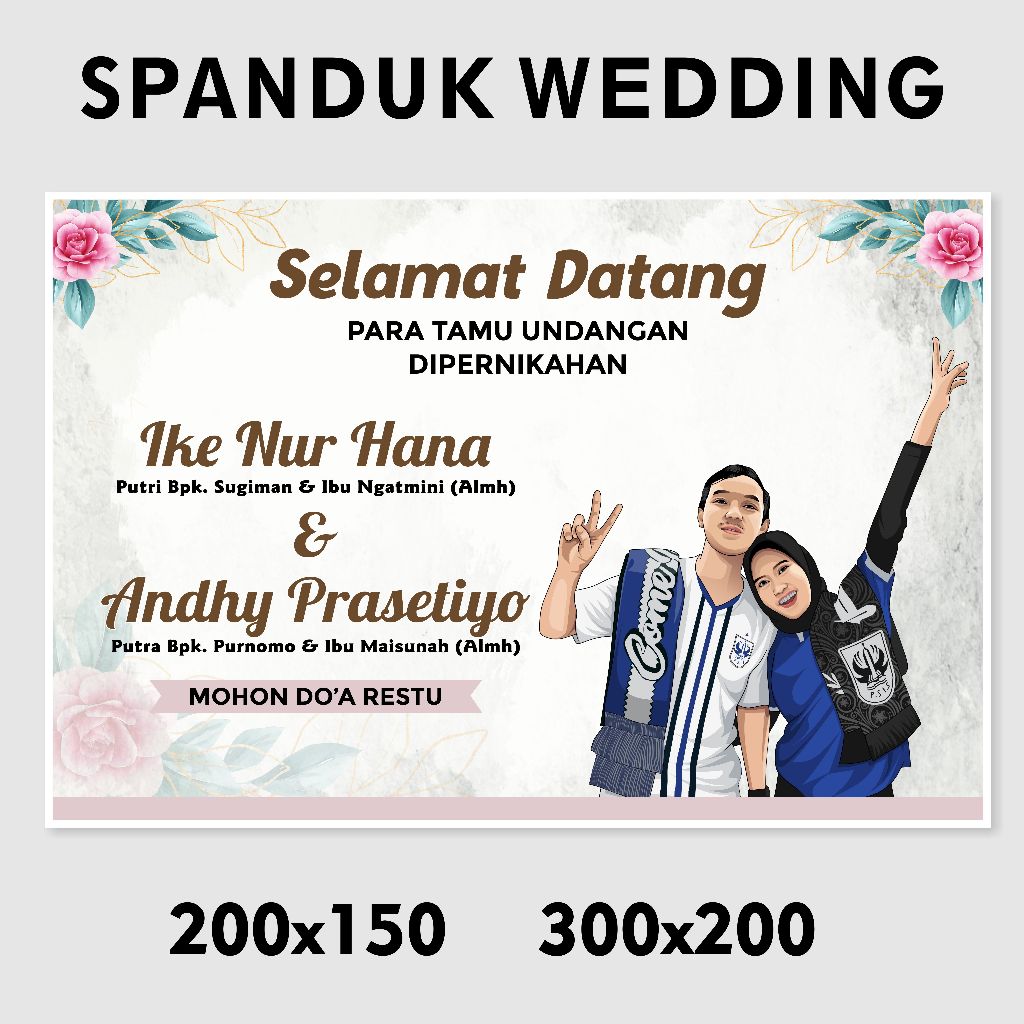Jual spanduk wedding pernikahan spanduk selamat datang para tamu | Shopee Indonesia