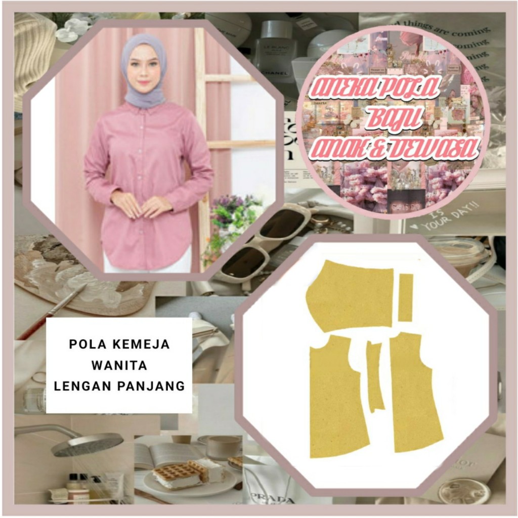 Jual Pola Kemeja Wanita | Pola Instan Kemeja Wanita | Pola Jiplak | Pola Jahita | | Shopee Indonesia