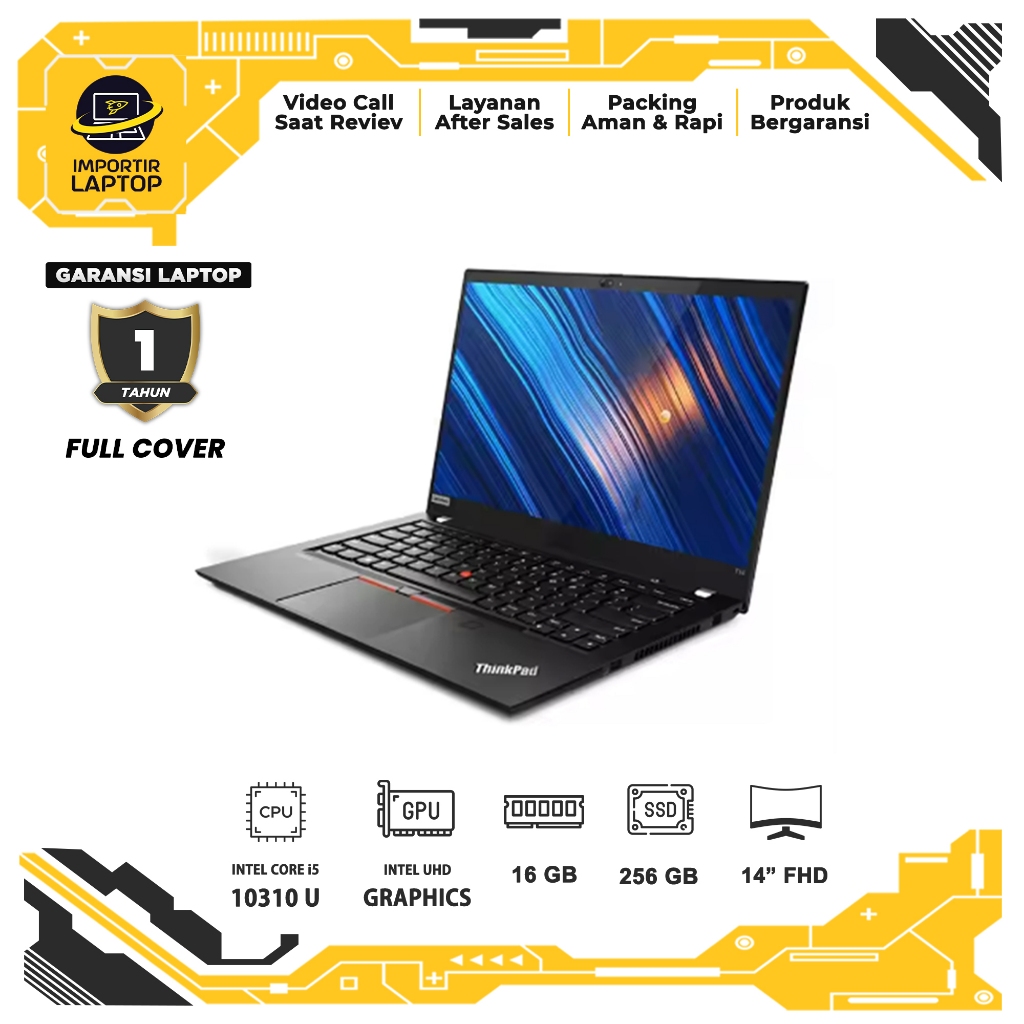Jual LAPTOP OFFICE THINKPAD T14 RAM 16 SSD 256 GB 14" FHD IPS | Shopee ...