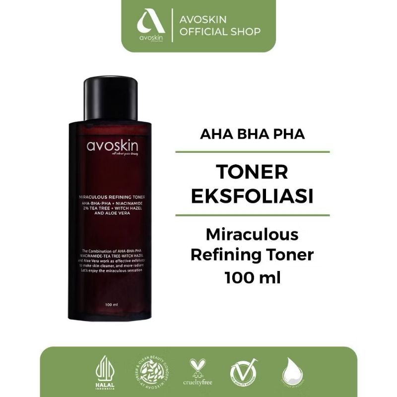 Jual Toner Avoskin Miraculous Refining 100ml-AHA BHA PHA-Eksfoliasi Kulit | Shopee Indonesia