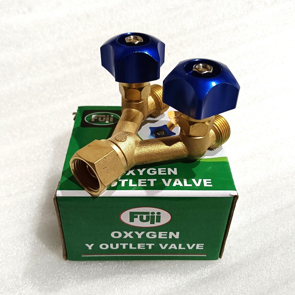 Jual Y Outlet Cabang Regulator Oksigen 3/8" Y Joint Twin Outlet Valve ...