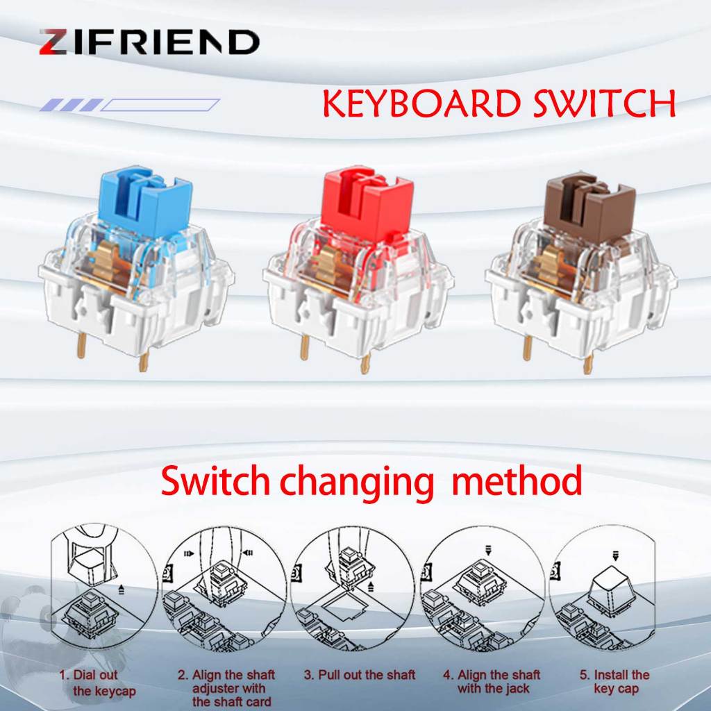 Jual Outemu 3/5 pin 10pcs Dustproof Mechanical Keyboard Switch Blue Red ...