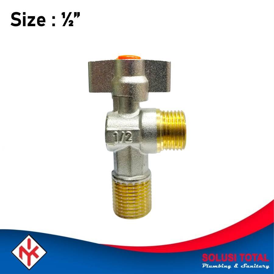 Jual Mini ANGLE Ball Valve 1/2 Inch NAKAMA Kuningan Stop Kran Full Brass High Flow | Shopee ...
