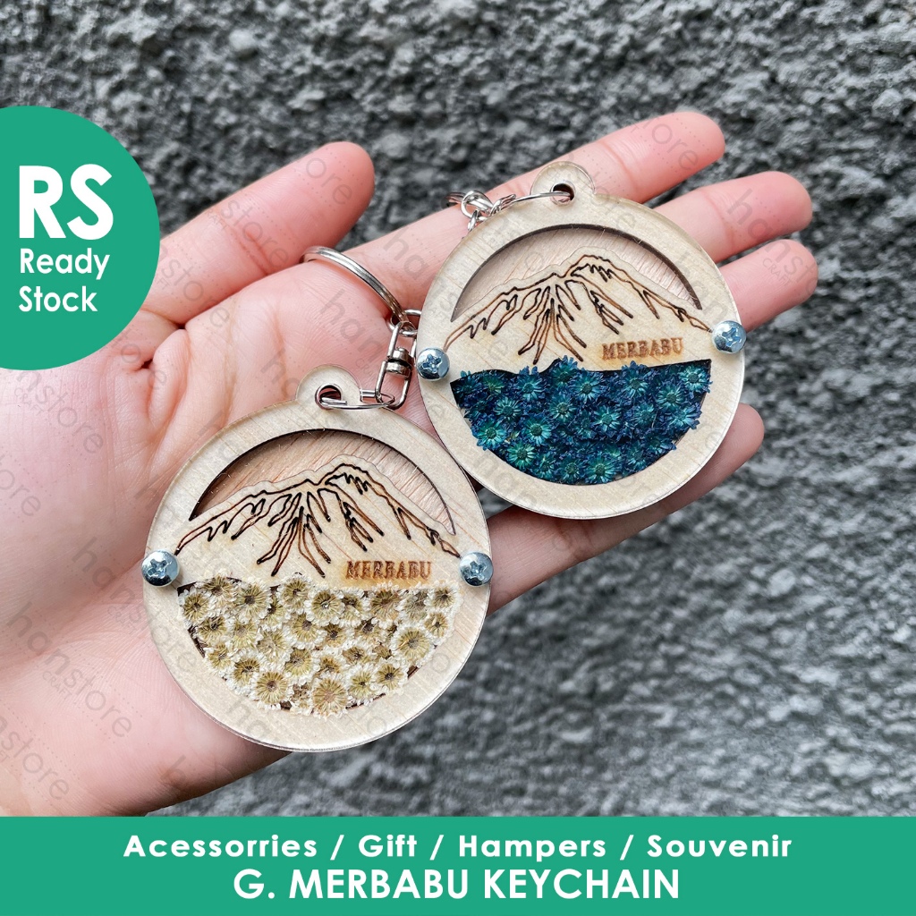 Jual RS Gunung MERBABU Keychain / Gantungan Kunci Kayu & bunga oleh ...
