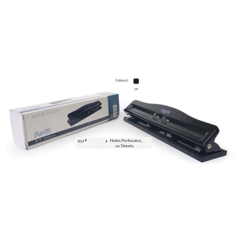 Jual Bantex Perforator 4 Holes Black # 9328 10 (pcs) | Shopee Indonesia
