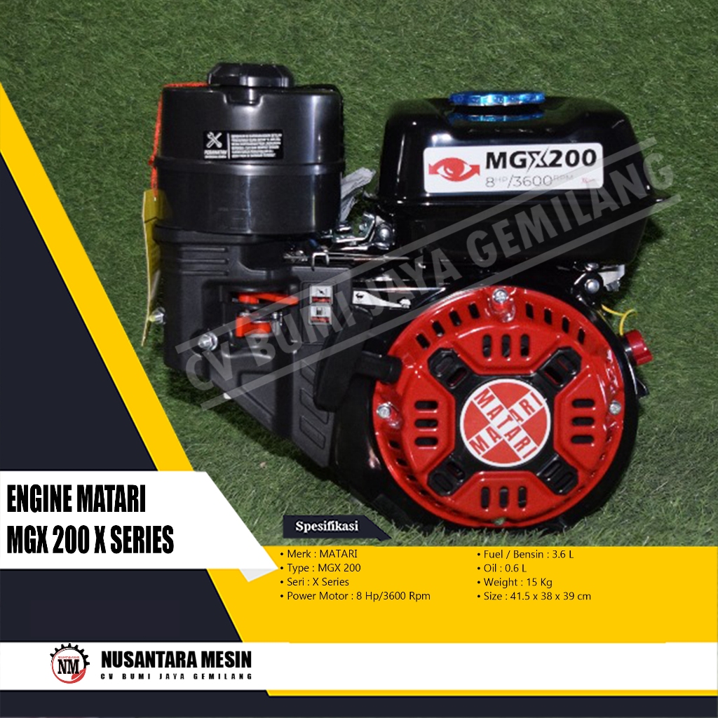 Jual MESIN PENGGERAK SERBAGUNA / ENGINE MATARI MGX 200 X SERIES (8 HP ...