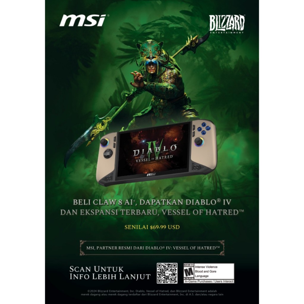 Jual MSI Claw 8 AI+ A2VM Copilot+ PC Gaming Handheld | Shopee Indonesia