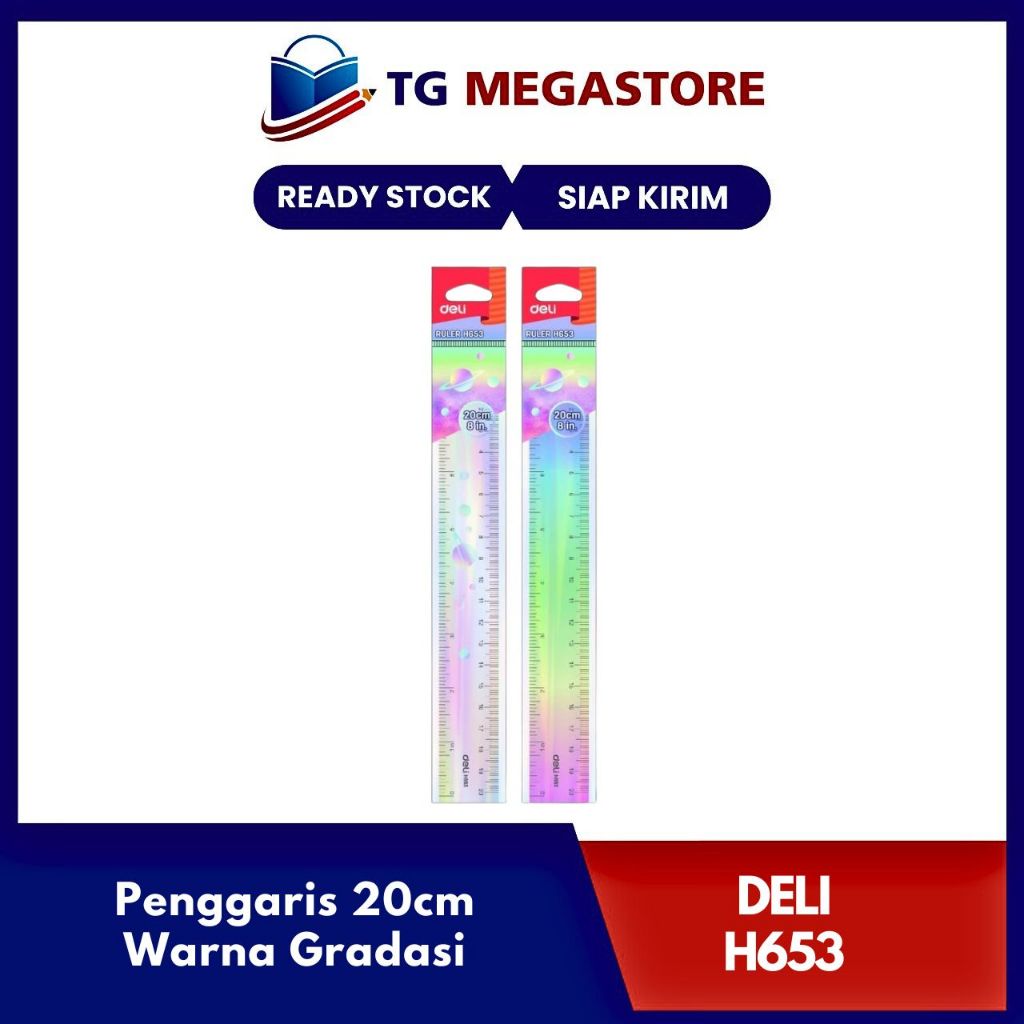 Jual Penggaris Deli 20cm Warna Gradasi - H653 | Shopee Indonesia