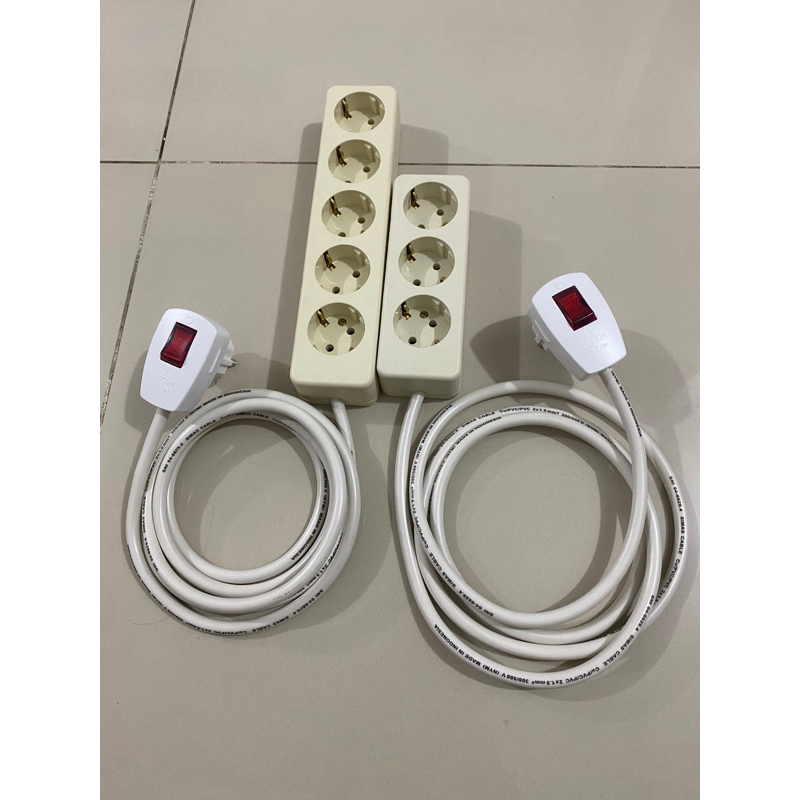 Jual Stop Kontak Kabel Uticon + Steker ON/OFF – Kabel Kawat/Tembaga 2x1 ...