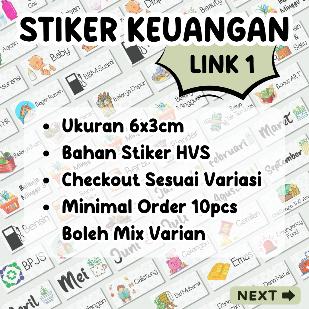 Jual STIKER DOMPET KEUANGAN LINK 1 STIKER BUDGETING STIKER PENGATUR ...