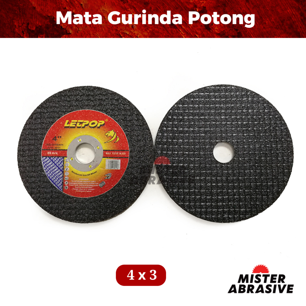 Jual Batu Gerinda Potong 4 in 4" x 3 mm Mata Gurinda Cutting Besi ...