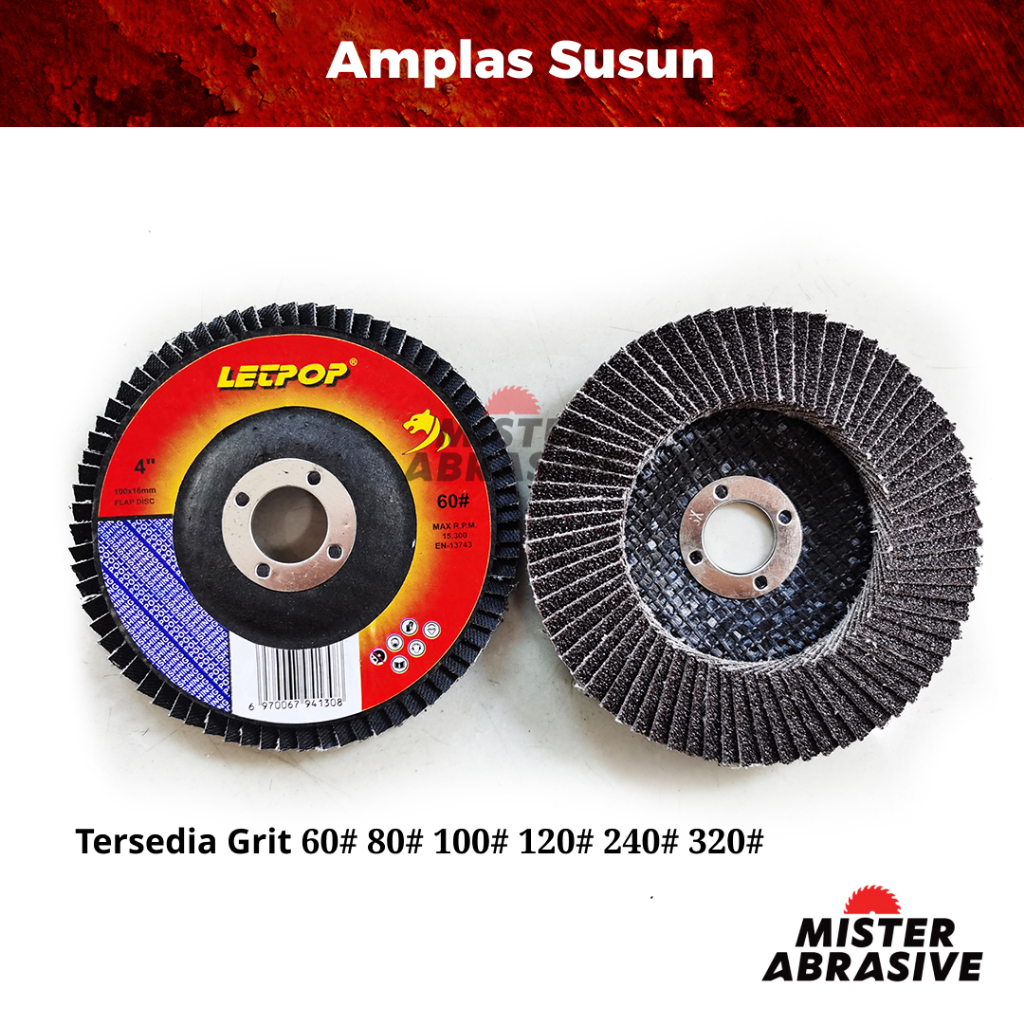 Jual Amplas Susun 4 In 4”x16mm Flap Disc 100x16mm Batu Gurinda Mata ...