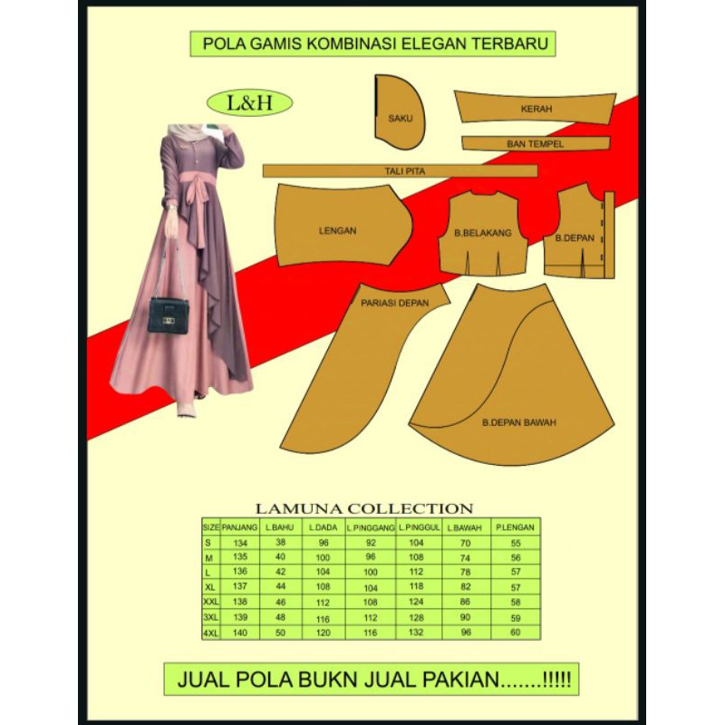 Jual Pola Gamis kombinasi terbaru model masa kini cocok tua muda ...