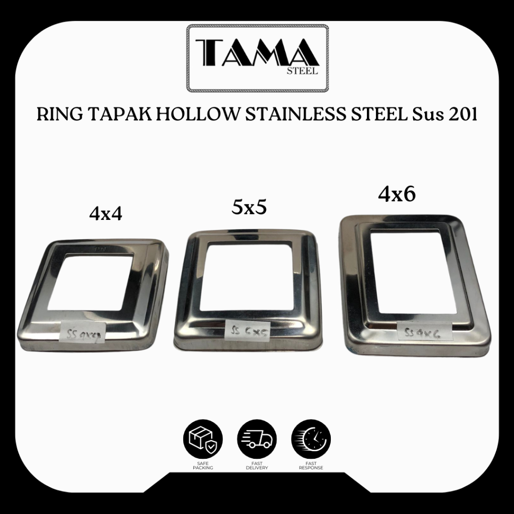 Jual RING TAPAK HOLLOW STAINLESS STEEL Sus 201 4x4, 5x5, 4x6 | Tapak ...