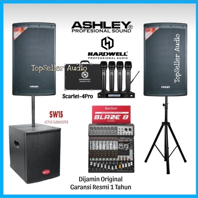 Jual Paket Sound System Ashley Outdoor HERO15A Plus Subwoofer BareTone SW15 15 Inch Mixer ...