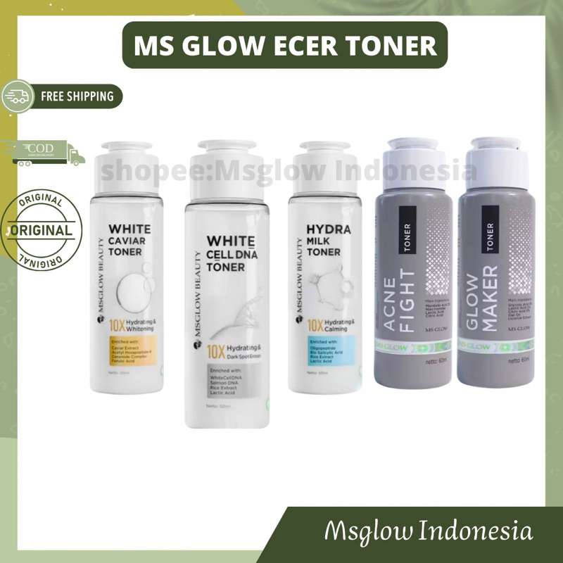 Jual MS GLOW ECER TONER ACNE FIGHT / GLOW MAKER / CAVIAR TONER / HYDRA ...