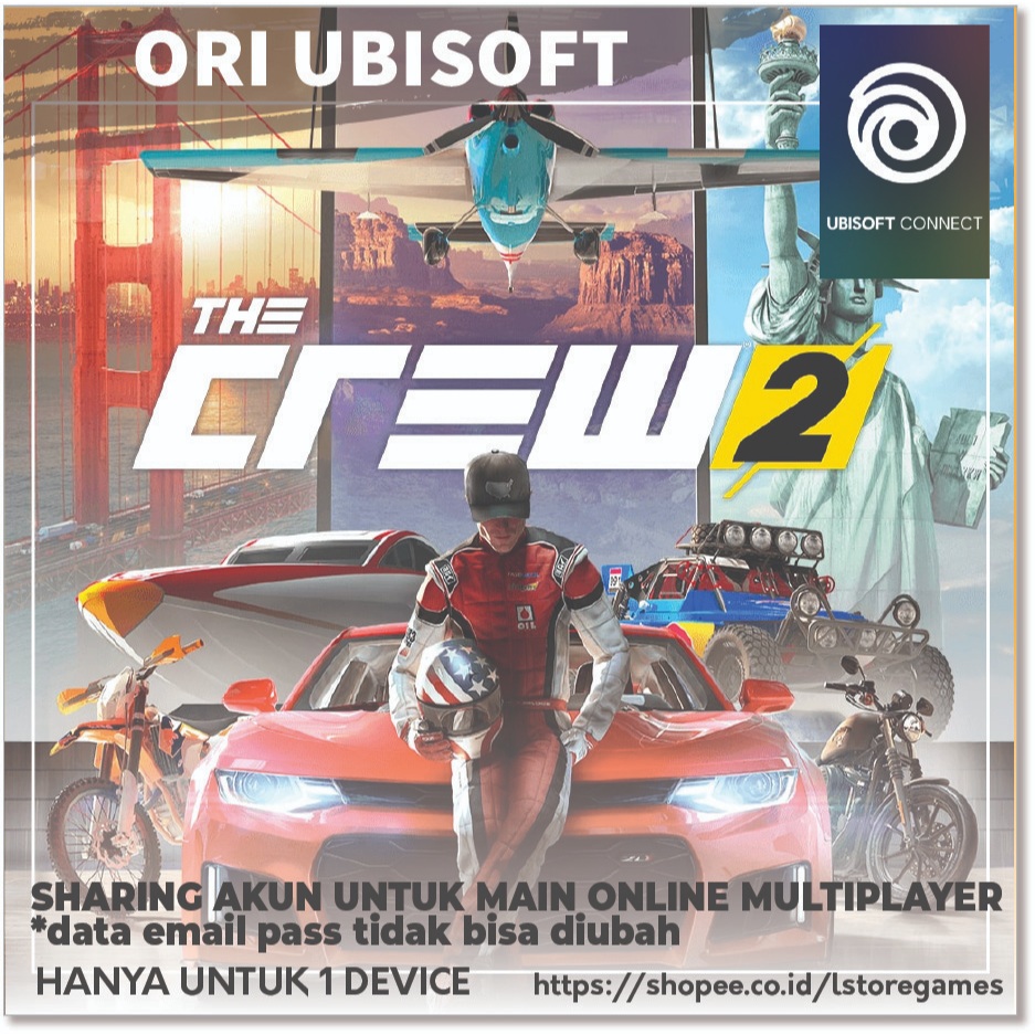 Jual The Crew 1 + 2 Original Ubisoft Bisa Online Multiplayer Game PC ...