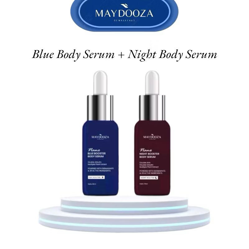 Jual MAYDOOZA BLUE NIGHT BOOSTER BODY SERUM MERAH BIRU | Shopee Indonesia