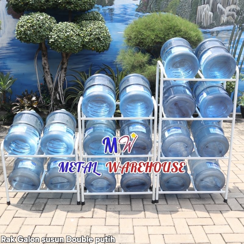 Jual Rak Galon Besi Susun Double Kuat Dan Kokoh 4 Susun / 3 Susun / 2 ...