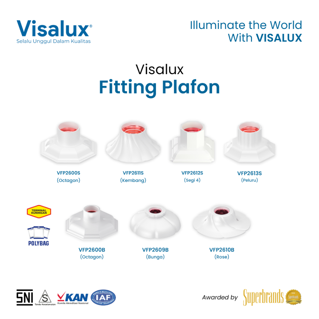 Jual Visalux Fitting Plafon Kecil dan Besar E27 3A 4A - Octagon Kecil ...