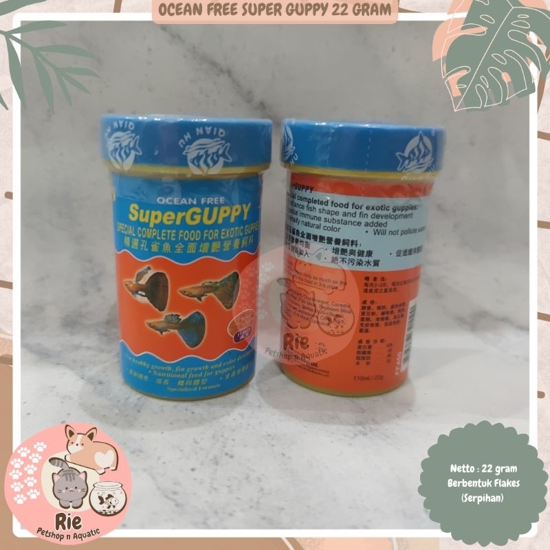 Jual Ocean Free Super Guppy 22 Gram- Pakan Ikan Guppy | Shopee Indonesia