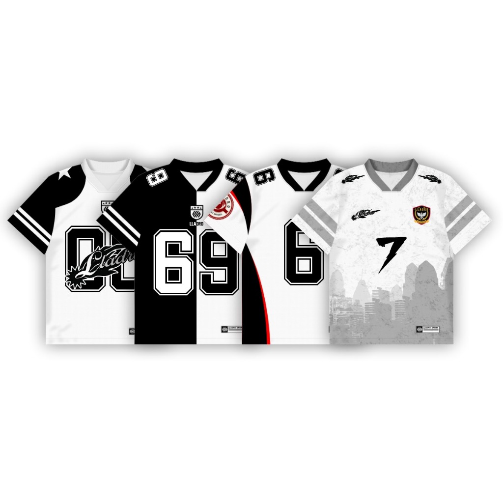 Jual Jersey Streetwear/Oversize/NFL/Retro/Vintage Combine Black White ...