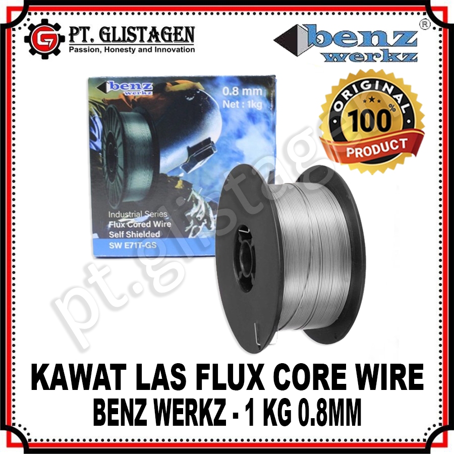 Jual BENZ Kawas Las MIG MIGi 120 130 1 KG 0.8 mm Kawat Las Flux Cored Wire 1KG 0.8mm TANPA GAS ...