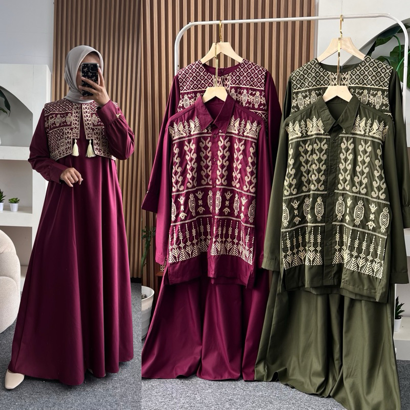 Jual Little butik PREMIUM RAYA COUPLE SET | Baju couple longdress dan ...