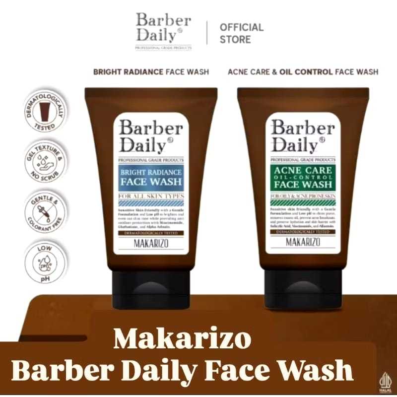 Jual MAKARIZO - BARBER DAILY FACEWASH ( 100 ml ) - Sabun Cuci Muka ...