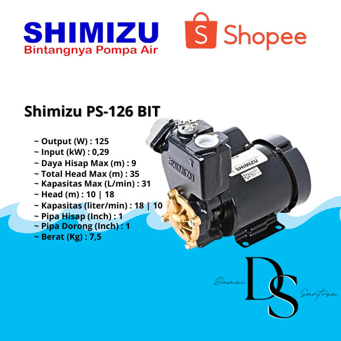Jual Mesin Pompa Air Shimizu type PS-126 BIT | Shopee Indonesia