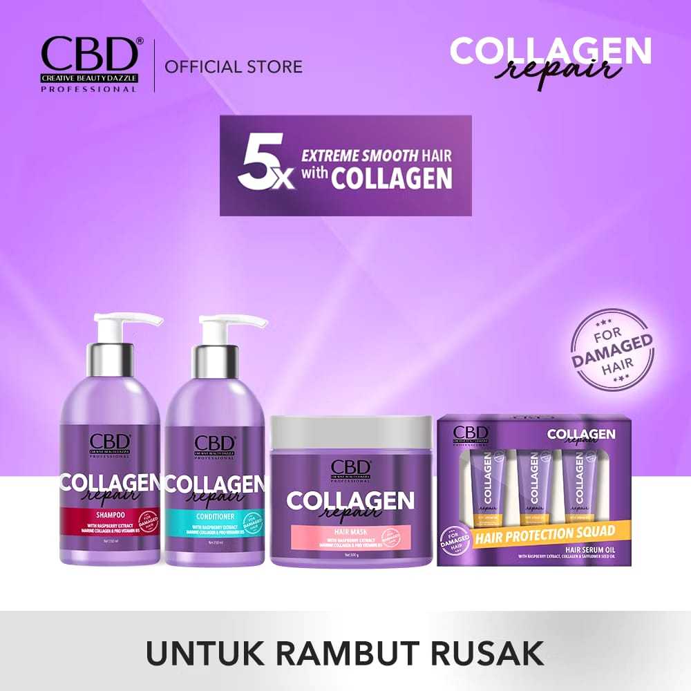 Jual CBD Collagen Bundle Paket Perawatan Rambut Rusak [Shampoo ...