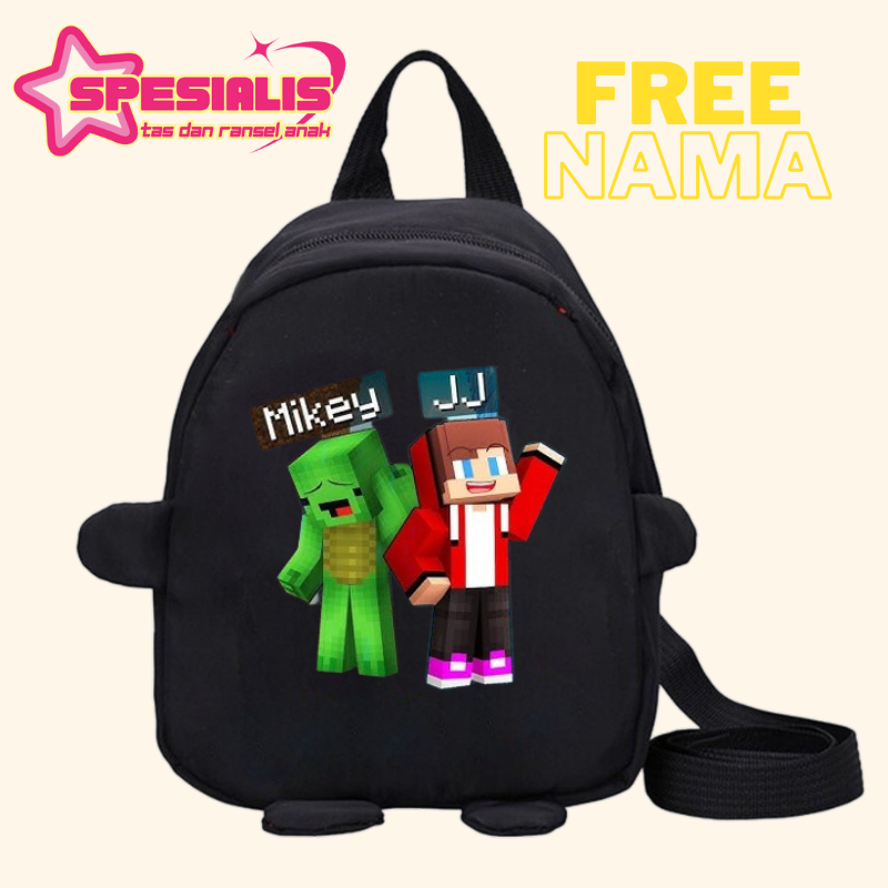 Jual TAS RANSEL TK PAUD ANAK JJ DAN MIKEY MINECRAFT | Shopee Indonesia