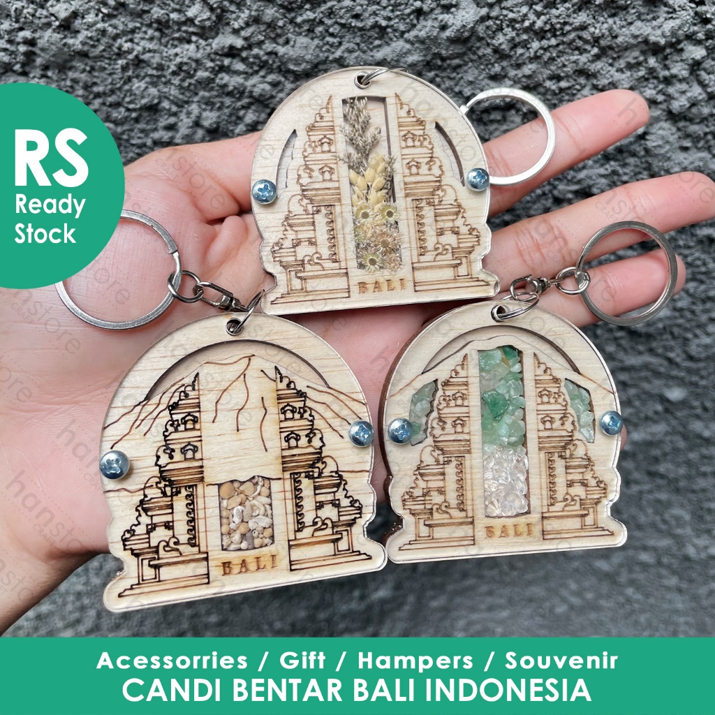 Jual RS BALI Keychain / Gantungan Kunci Kayu & bunga oleh oleh wisata ...