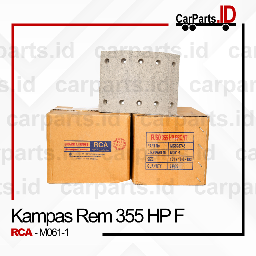 Jual [RCA] Kampas Rem FUSO 355 HP Depan (Brake Lining M061-1) | Shopee Indonesia