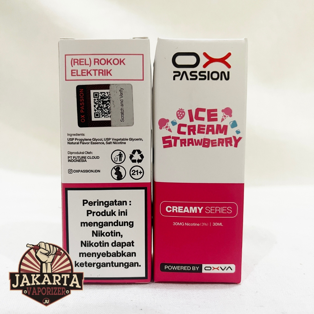 Jual [SALT] OX PASSION ICE CREAM STRAWBERRY ICE CREAM SALTNIC 30ML 30MG ...