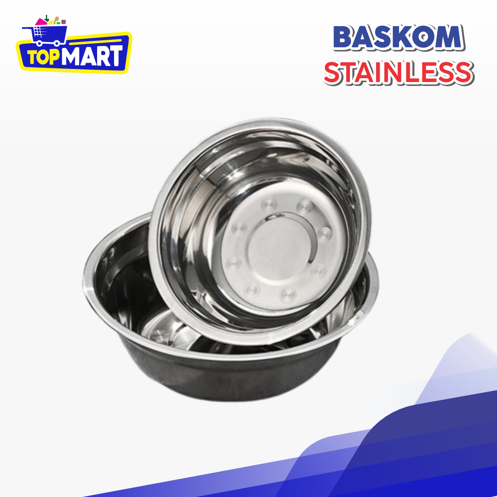 Jual TOPMART - Baskom / Mangkok Stainless Serbaguna – Ukuran 34cm ...