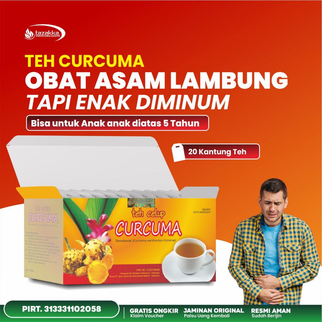 Jual Obat Asam Lambung dan Magh Minuman Teh Curcuma dari Tazakka dengan ...