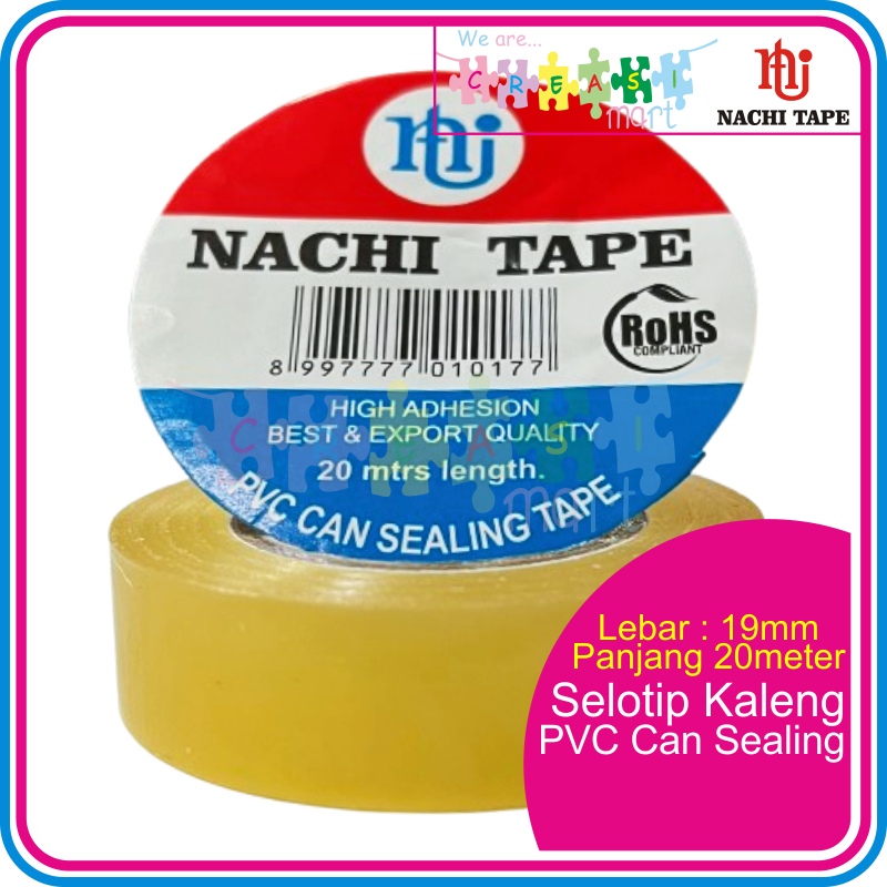 Jual Selotip Kaleng Nachi PVC Can Sealing Lebar 19mm Panjang 20meter ...