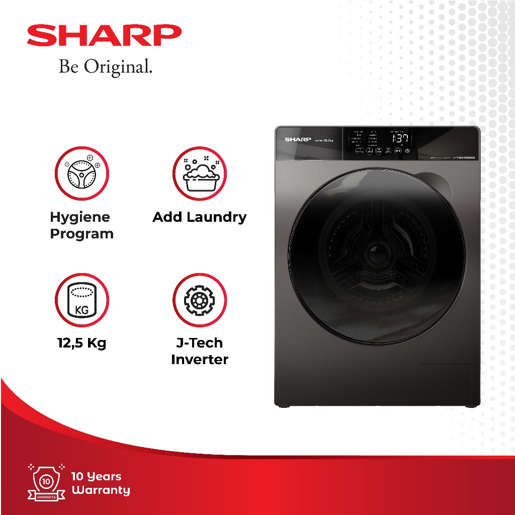 Jual Sharp Washing Machine - Front Load 12,5 Kg , J-Tech Inverter - ES ...